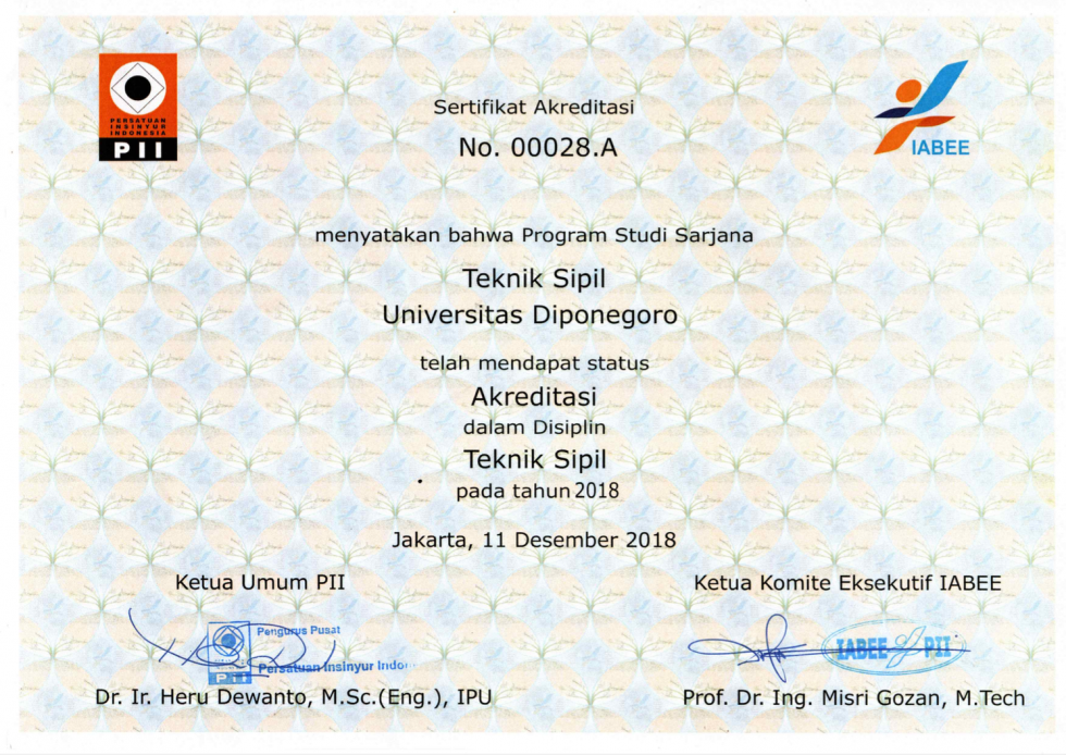 Akreditasi – Departemen Teknik Sipil UNDIP