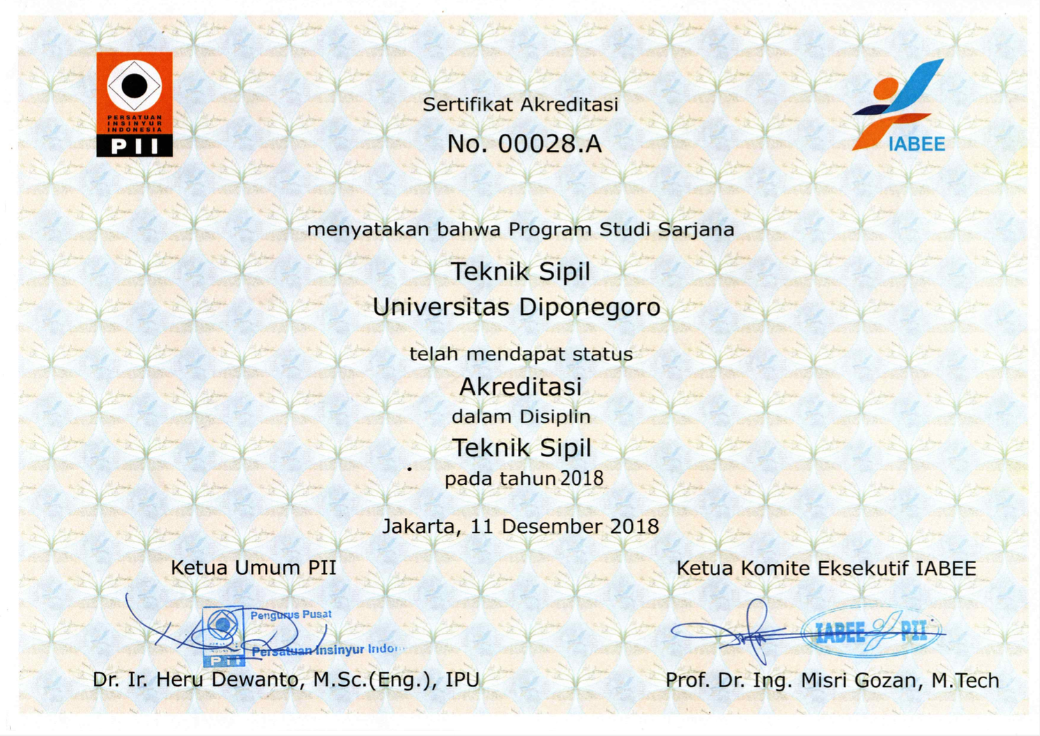 Akreditasi – Departemen Teknik Sipil UNDIP